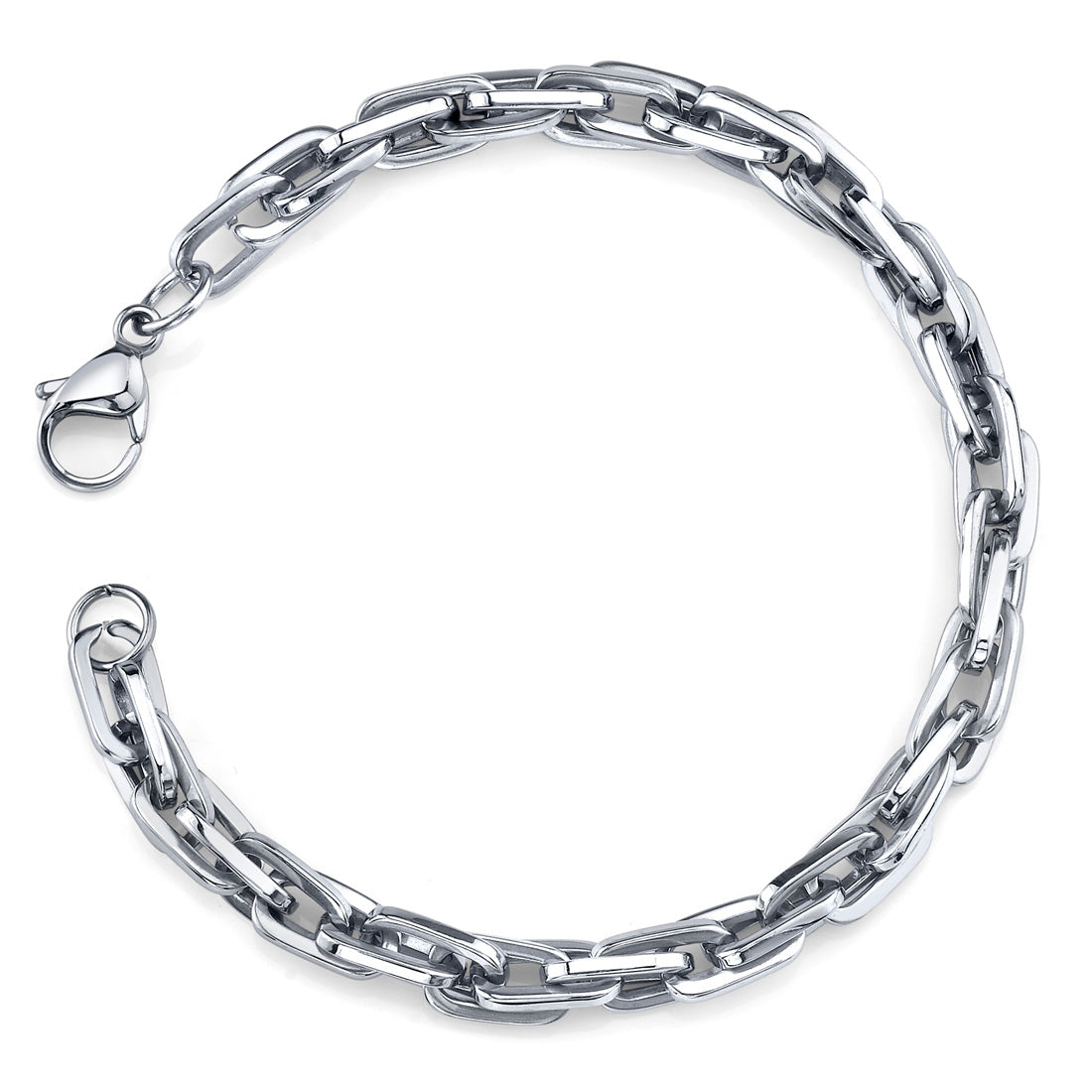 Stainless Steel Interlocking Link Chain Bracelet – Silver Jewelry Club