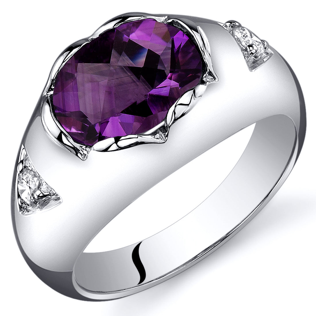 Amethyst Oval Cut Sterling Silver Ring Size 8 – Silver Jewelry Club